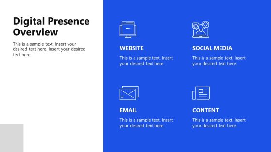 Digital Presence Overview Slide with Unique Icons - SlideModel