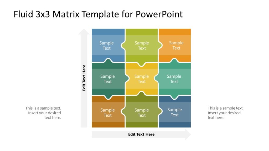 Fluid 3x3 Matrix Template Slide - SlideModel