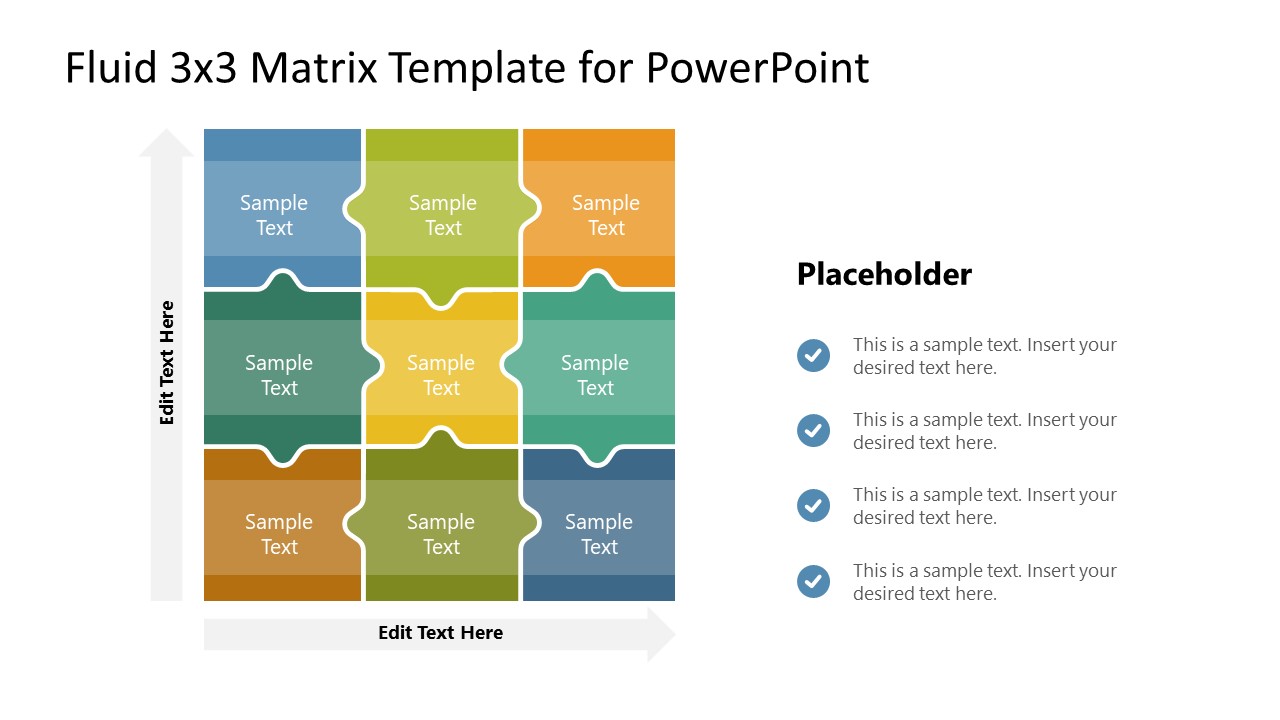 Fluid 3x3 Matrix PowerPoint Template & Presentation Slides