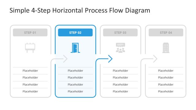 4-Step Horizontal Process Flow Diagram Presentation Template - SlideModel