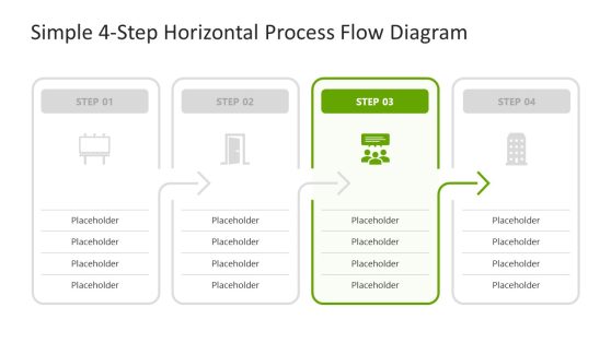 4-Step Horizontal Process Flow Diagram Slide Template - SlideModel
