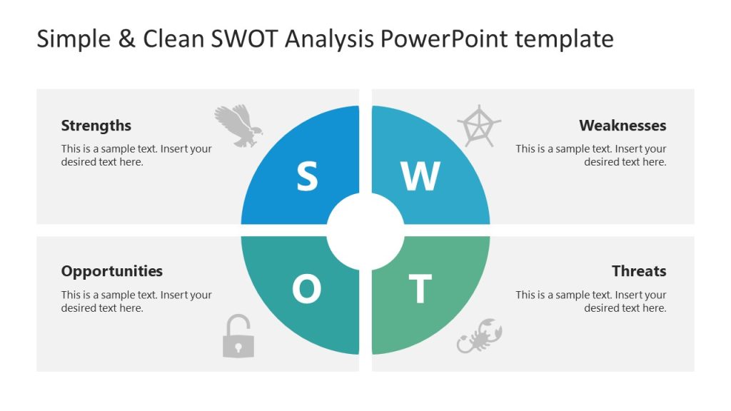 Customizable Simple & Clean SWOT Analysis PPT Template - SlideModel
