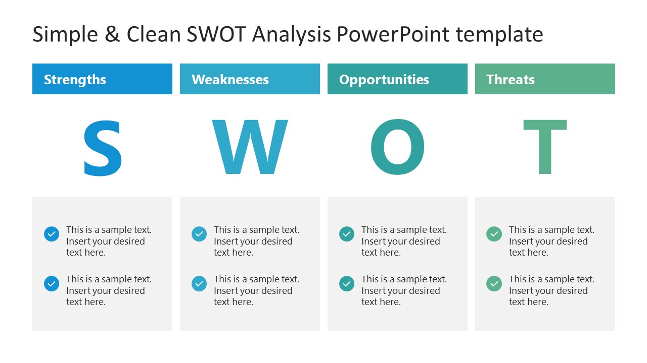 Simple & Clean SWOT Analysis PowerPoint Template