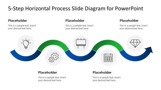 Horizontal Process Diagram with 5-Steps - SlideModel