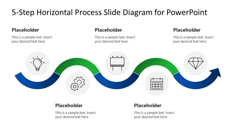 Horizontal Process Diagram with 5-Steps - SlideModel