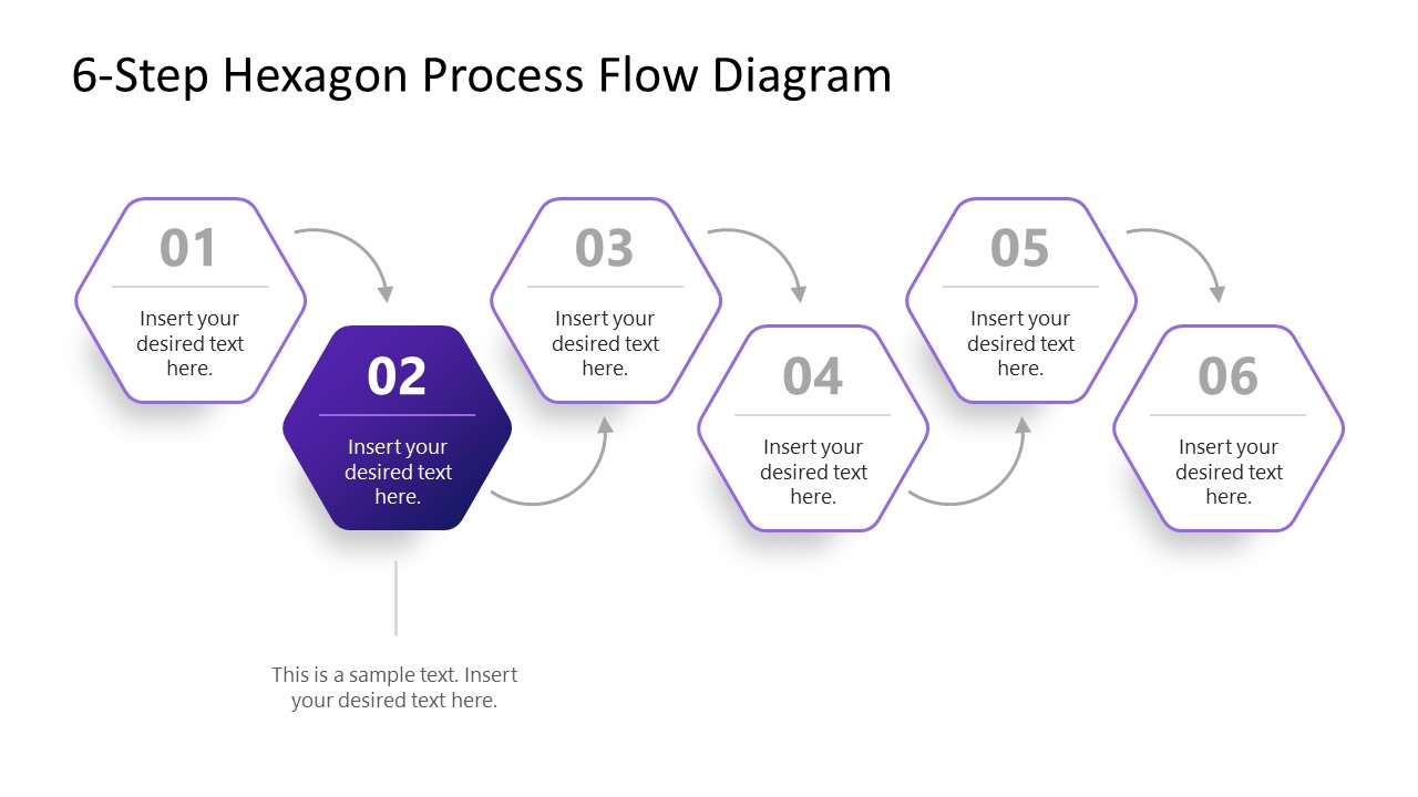 6-Step Hexagon Process Flow PowerPoint Template