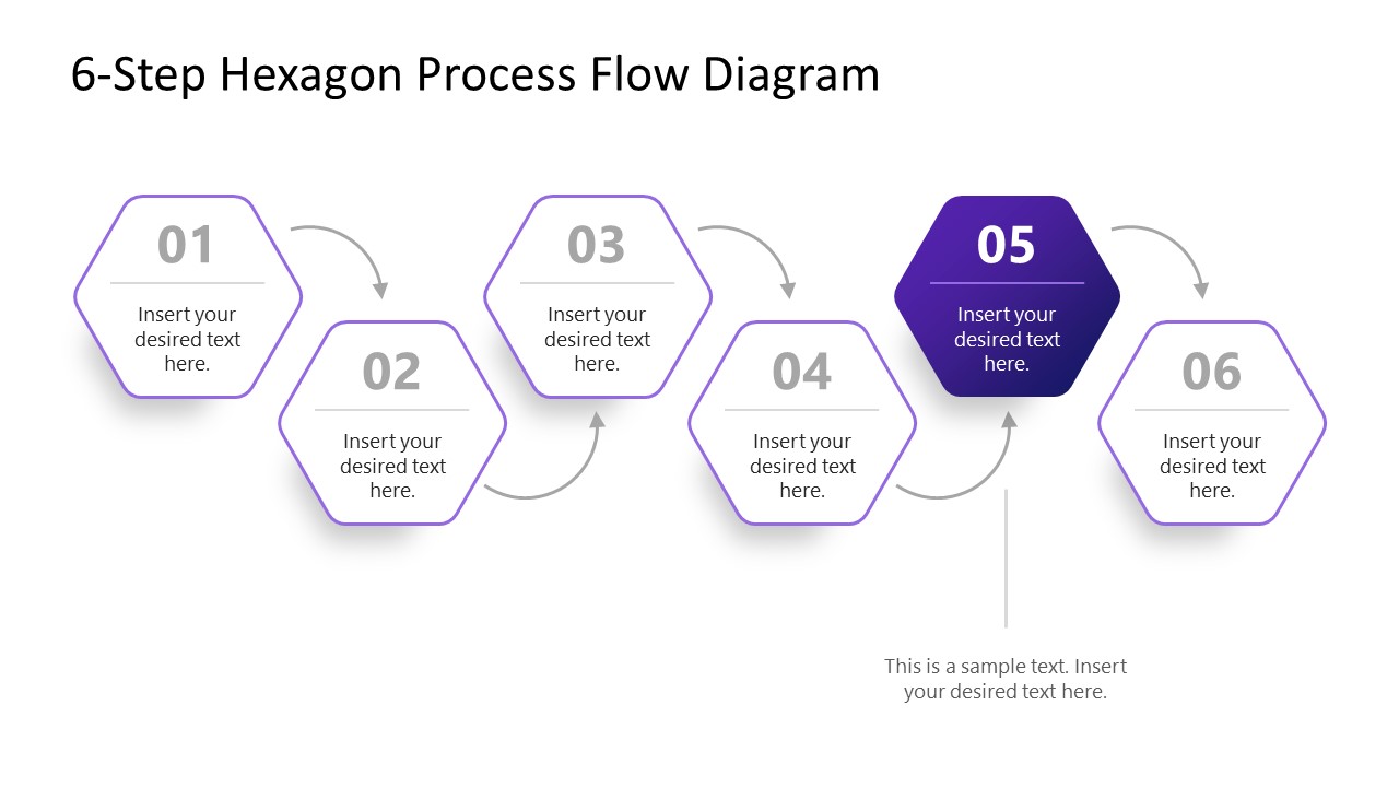 6-Step Hexagon Process Flow PowerPoint Template