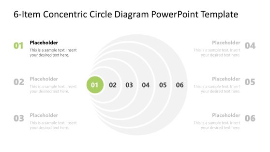 6-Item Concentric Circles Diagram PowerPoint Slide - SlideModel