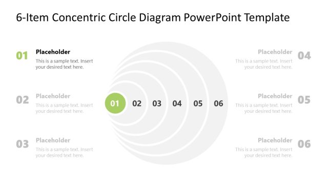6-Item Concentric Circles Diagram PowerPoint Slide - SlideModel