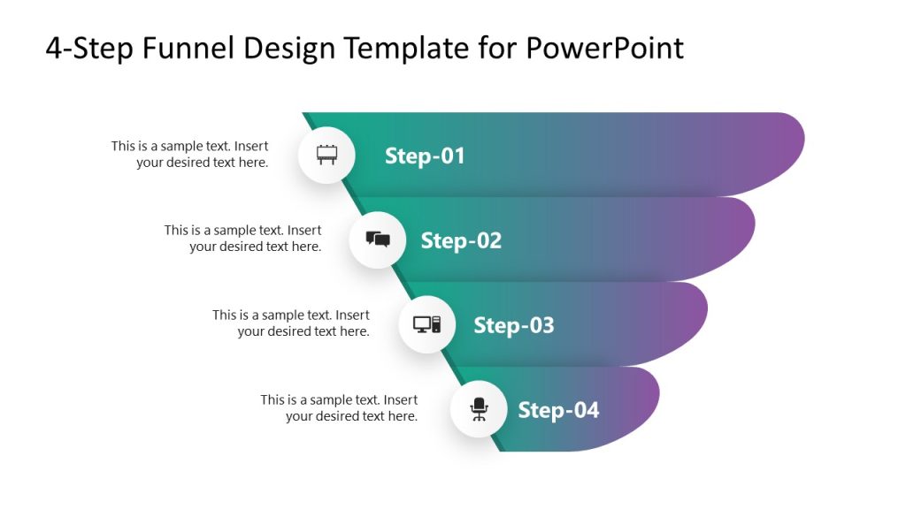 4-Step Funnel Design Template Slide - SlideModel
