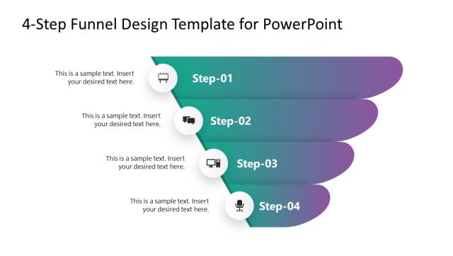 4-Step Funnel Design Template Slide - SlideModel