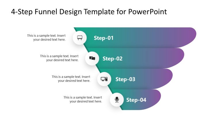 4-Step Funnel Design Template Slide - SlideModel