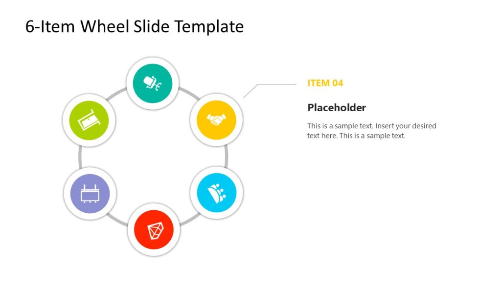 Editable 6-Item Wheel PPT Template - SlideModel