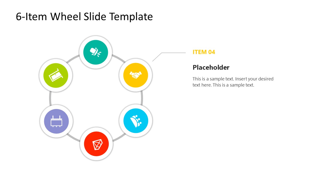 6-Item Wheel PowerPoint Template