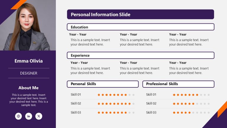 Personal Information Presentation Template - SlideModel