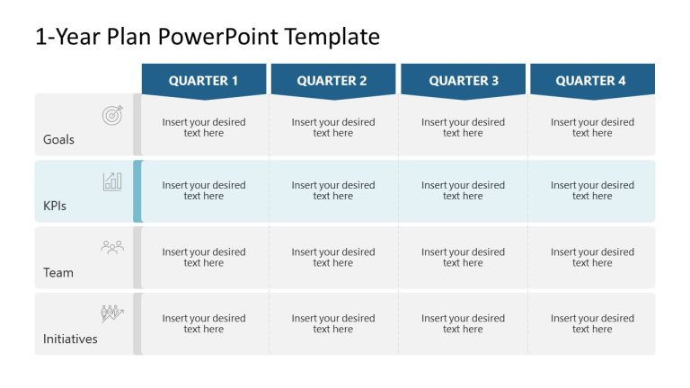 Editable 1-Year Plan PPT Template - SlideModel
