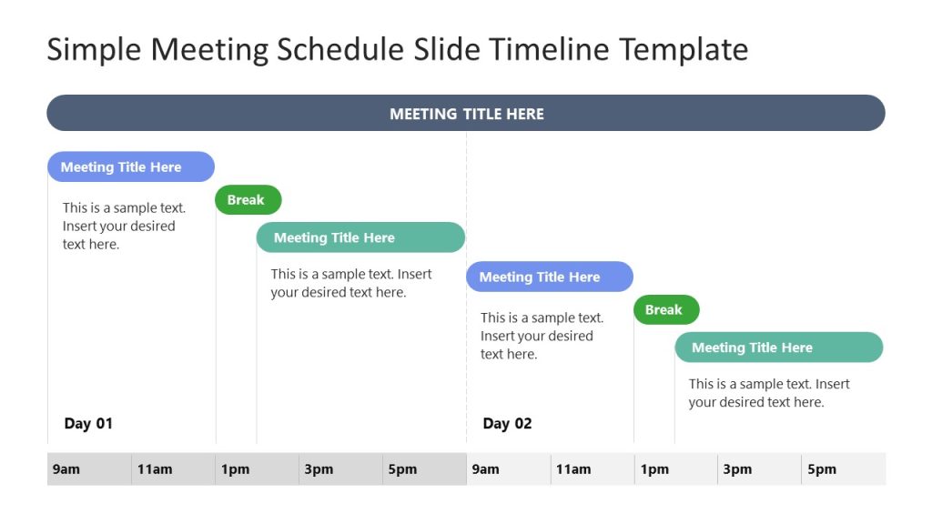 Editable Simple Meeting Schedule PowerPoint Slide - SlideModel