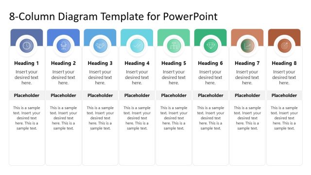Editable 8-Column Diagram Template Slide - SlideModel