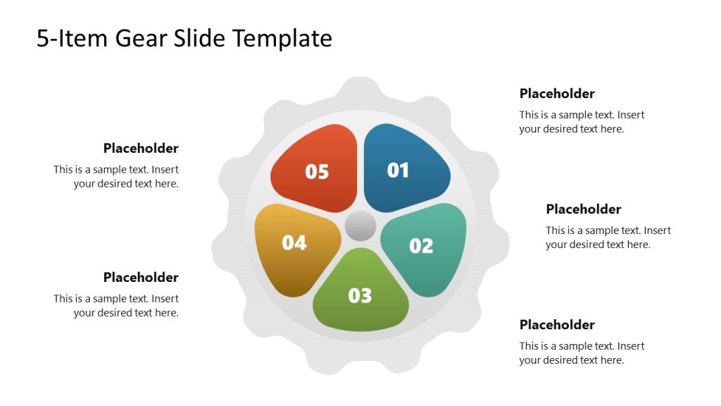 5-Item Gear Diagram PowerPoint Slide - SlideModel