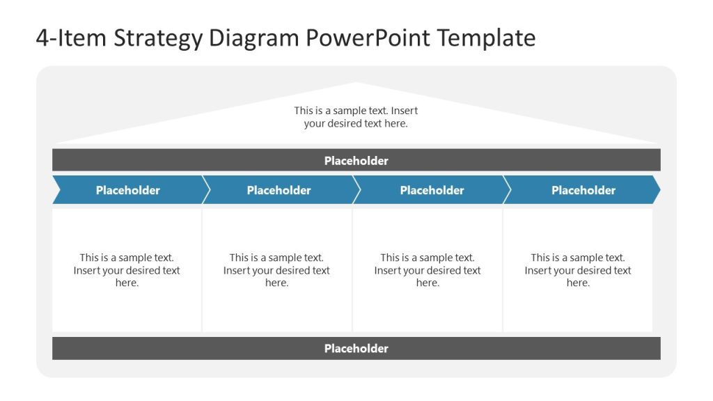 4-Item Strategy Diagram Presentation Template - SlideModel