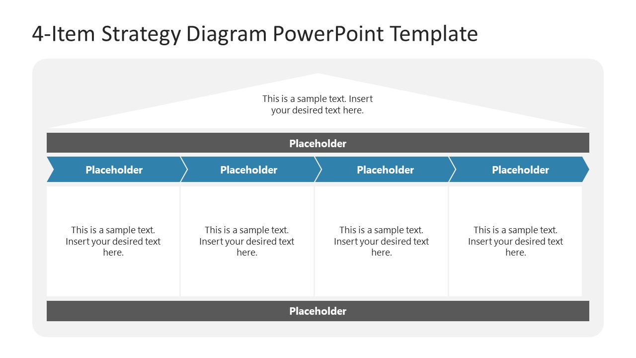 4-Item Strategy Diagram PowerPoint Template