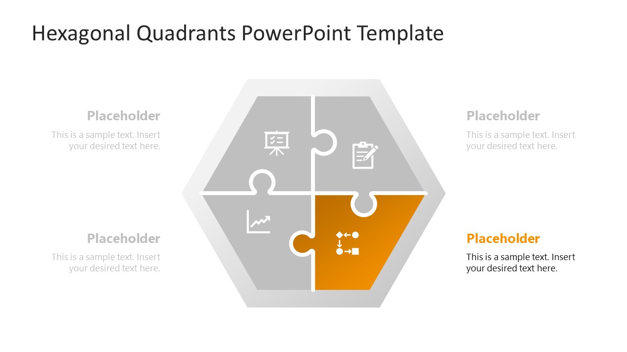 Hexagonal Quadrants PowerPoint Template
