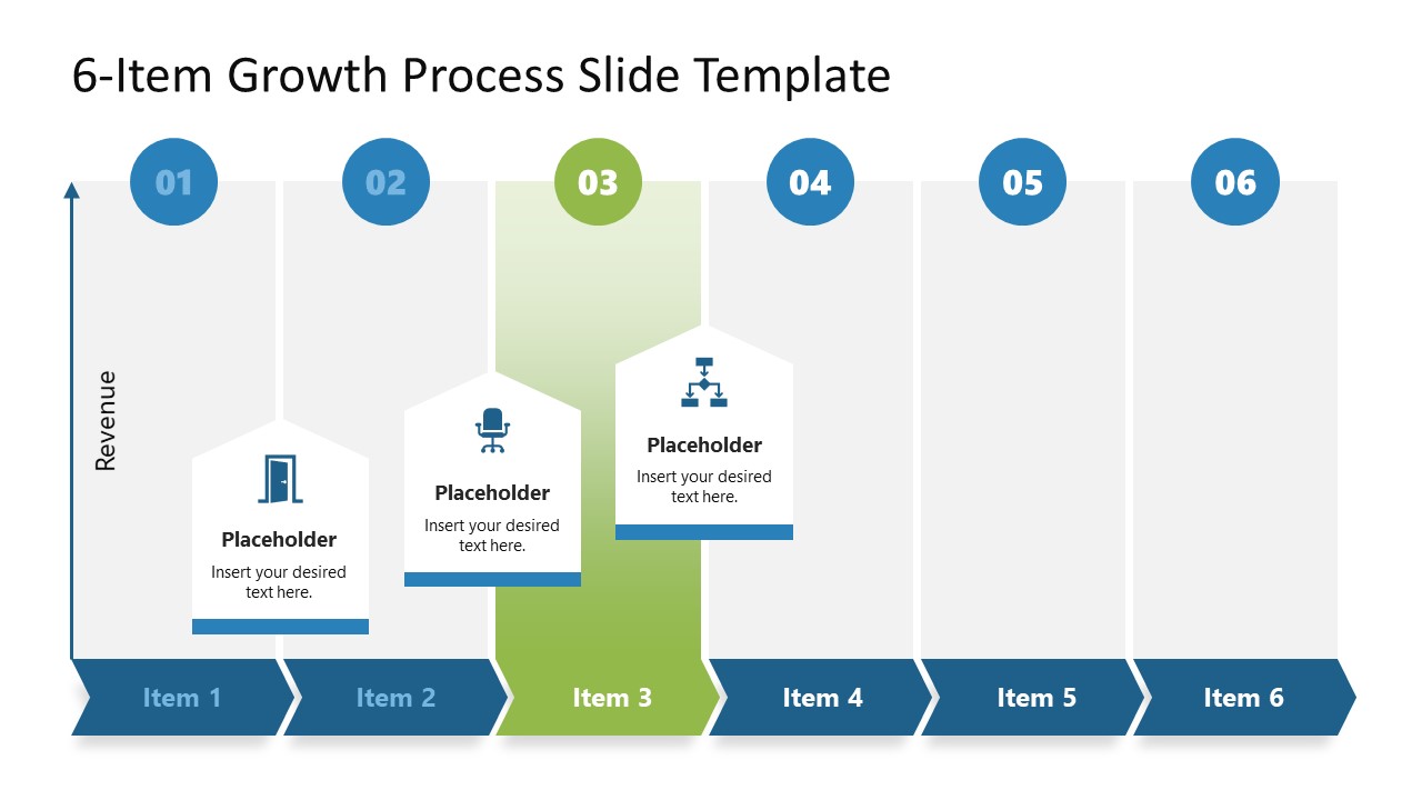 6-Item Growth Process PowerPoint Template