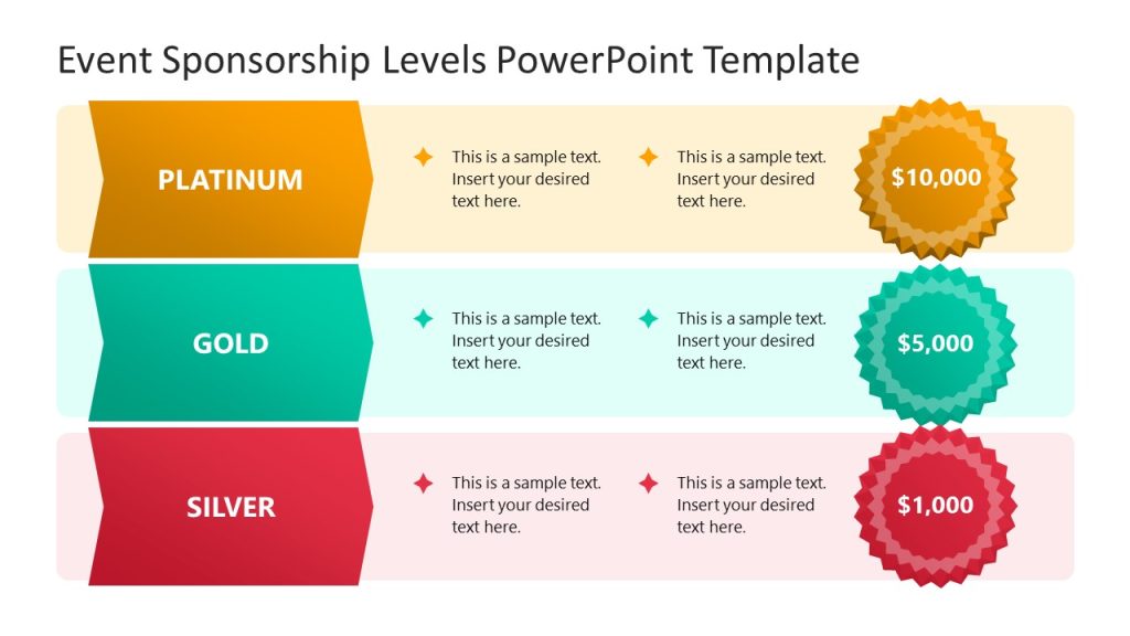 Event Sponsorship Levels PPT Template - SlideModel