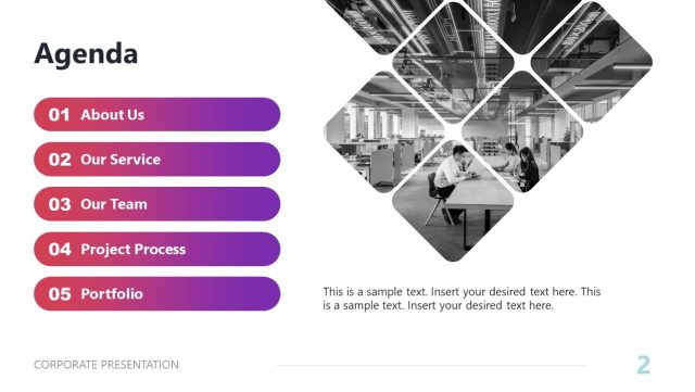 Creative Agenda Slide Template - Corporate Presentation Deck - SlideModel