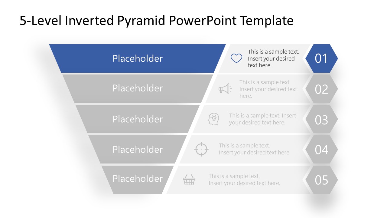5-Level Inverted Pyramid PowerPoint Template 5-Level Inverted Pyramid PowerPoint Template