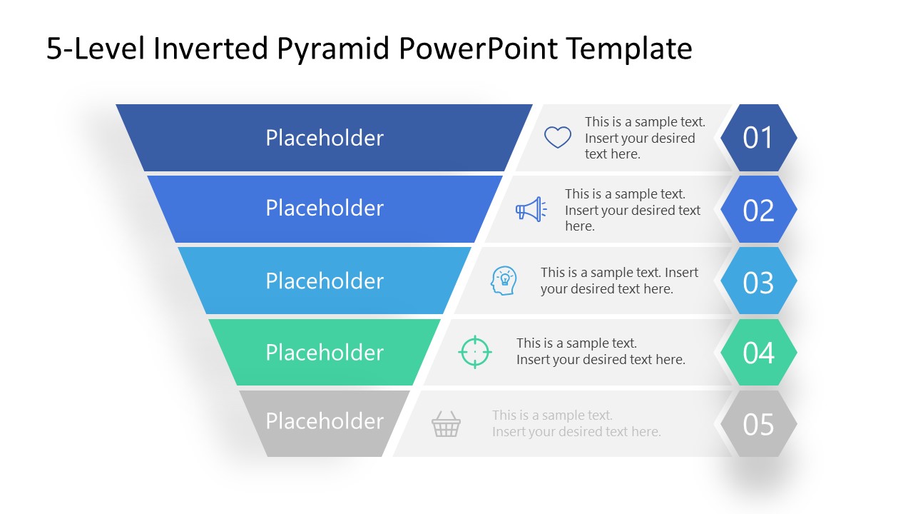 5-Level Inverted Pyramid PowerPoint Template