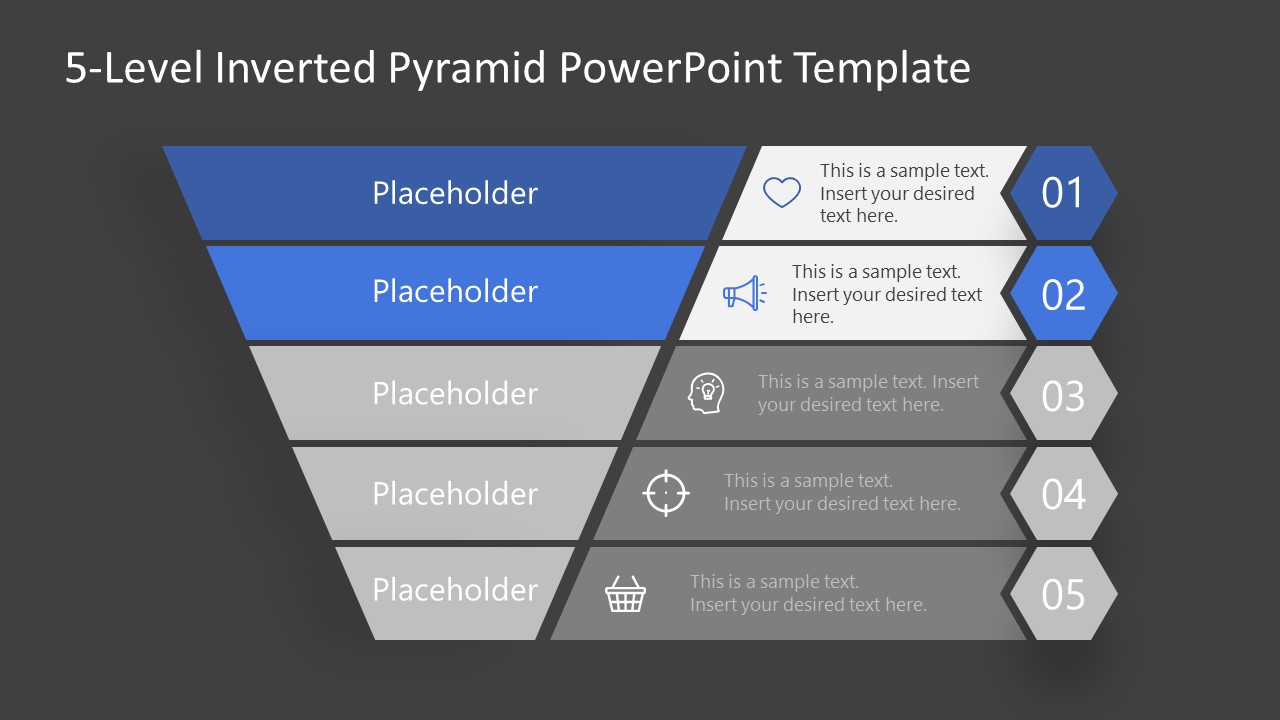 5-Level Inverted Pyramid PowerPoint Template
