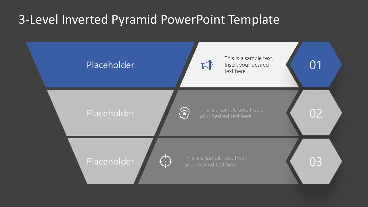 3-Level Inverted Pyramid PowerPoint Template