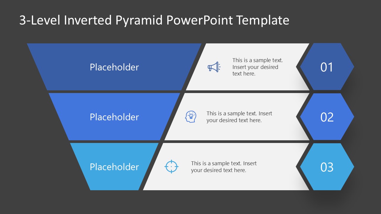 3-Level Inverted Pyramid PowerPoint Template