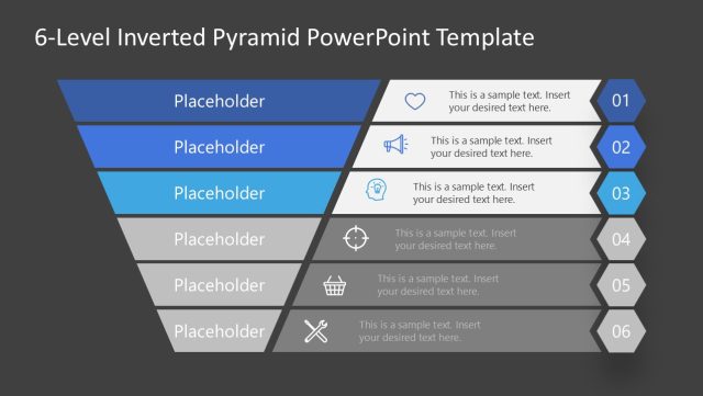 Stage 3 Inverted Pyramid PowerPoint Dark Background Slide - SlideModel