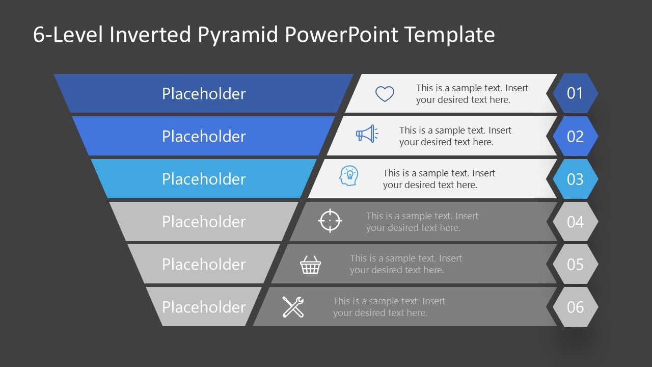 6-Level Inverted Pyramid PowerPoint Template
