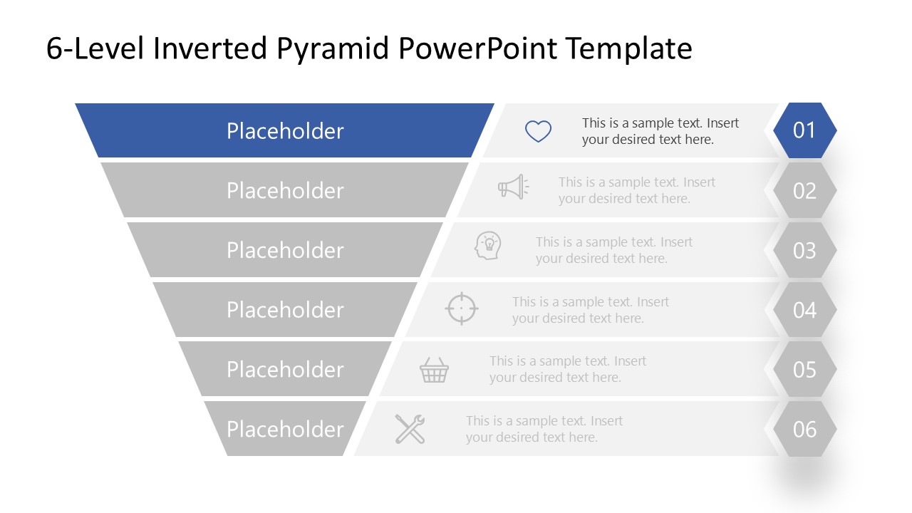 6-Level Inverted Pyramid PowerPoint Template
