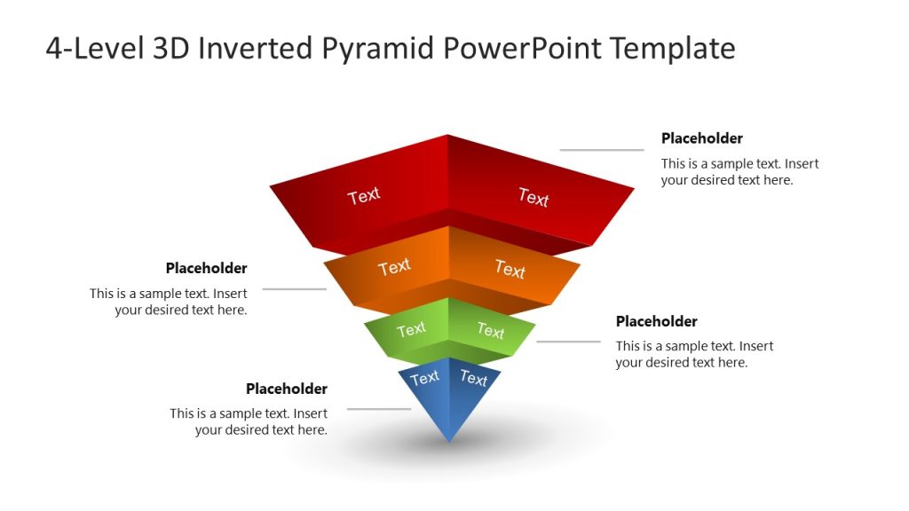 4-Level 3D Inverted Pyramid Presentation Template - SlideModel