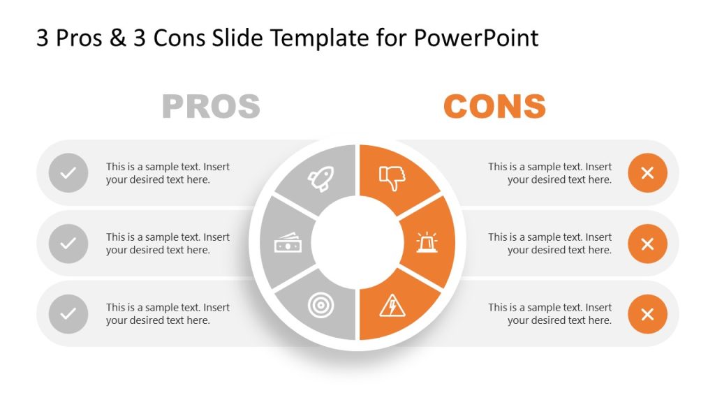 Cons Highlight Slide - 3 Pros & 3 Cons Template - SlideModel
