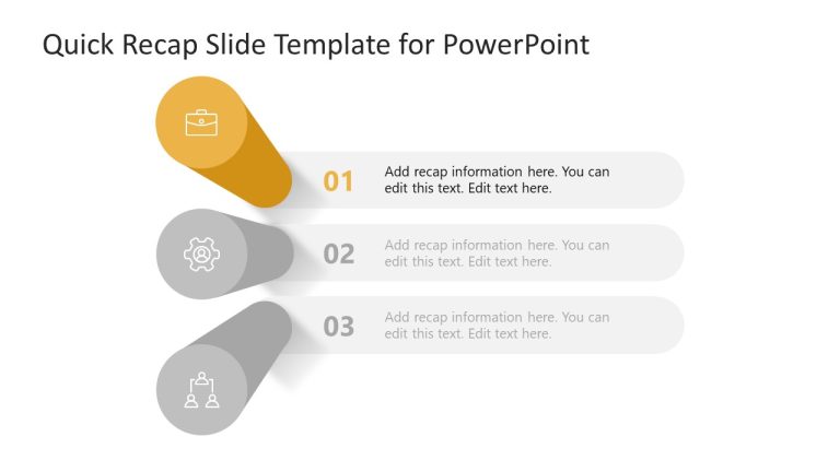Focus Slide for Step 1 - Quick Recap Slide Template - SlideModel