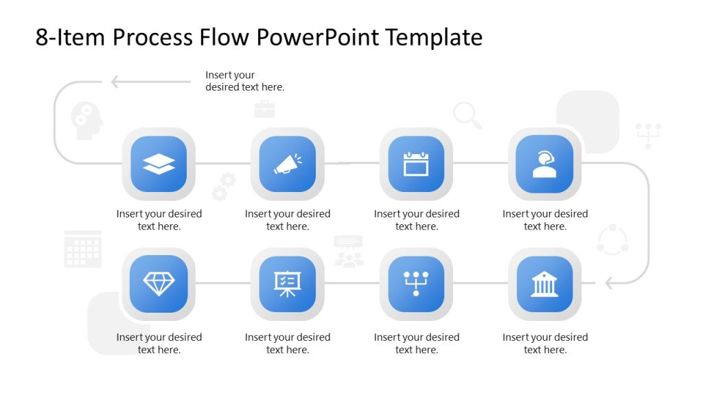 8-Item Process Flow PPT Template - SlideModel