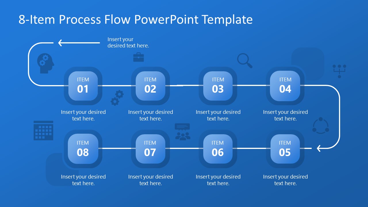 8-Item Process Flow PowerPoint Template
