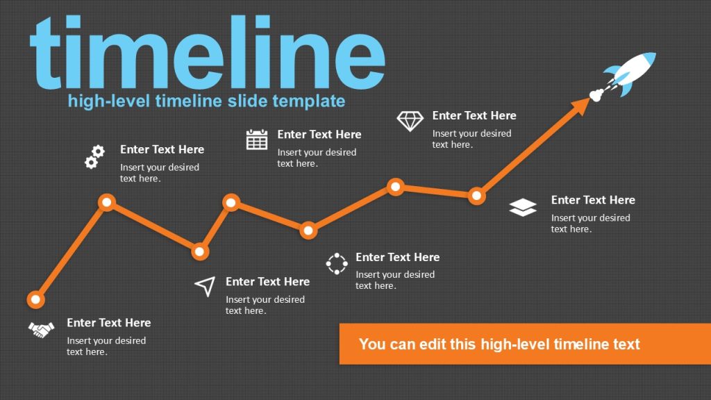7-Item High-Level Timeline Template Slide - SlideModel