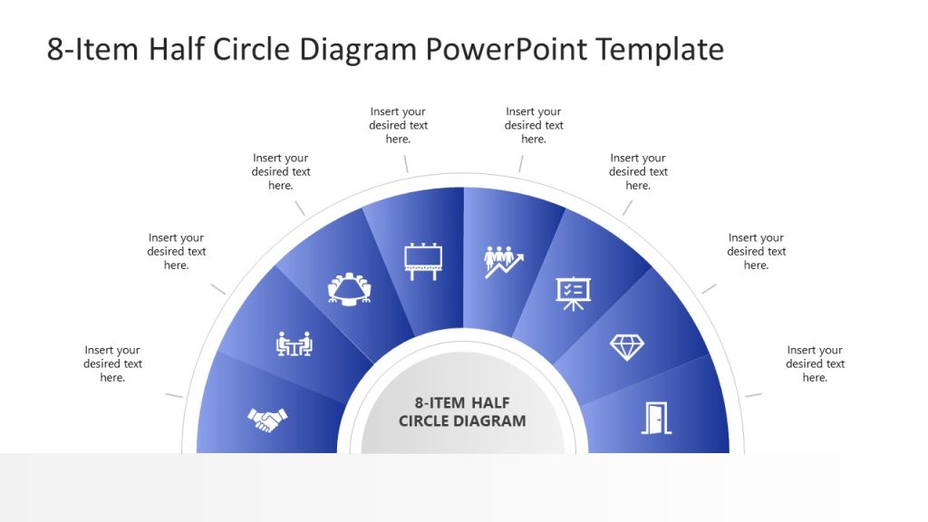 8-Item Half Circle Diagram Presentation Template - SlideModel