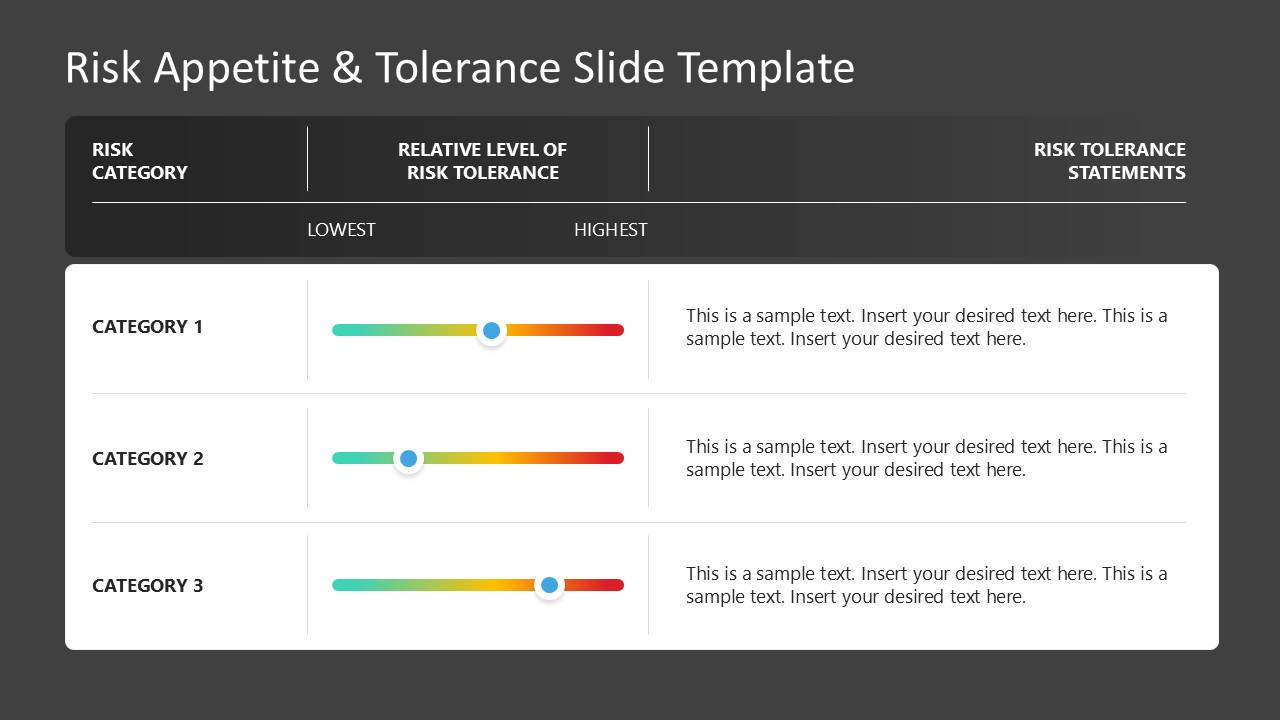 Risk Appetite & Risk Tolerance PowerPoint Template