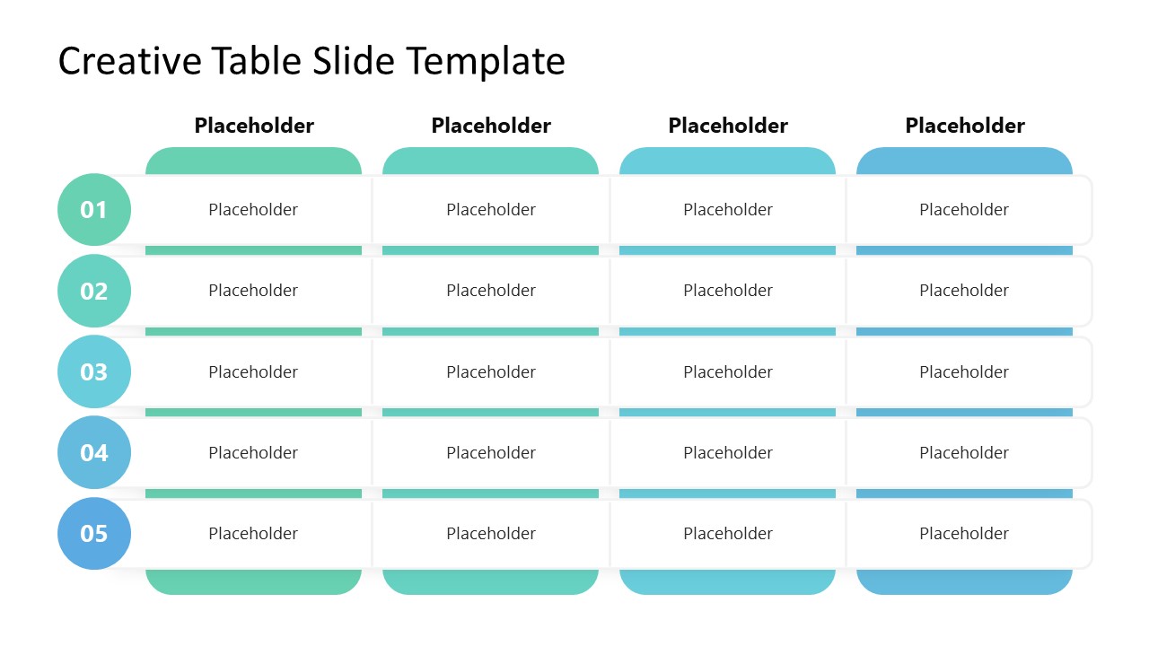 Creative Table PowerPoint Template Creative Table PowerPoint Template