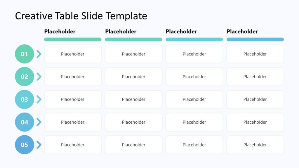 Customizable Table Template Slide for Presentation - SlideModel