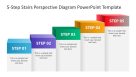 5-Step Perspective Staircase Diagram PowerPoint Template - SlideModel