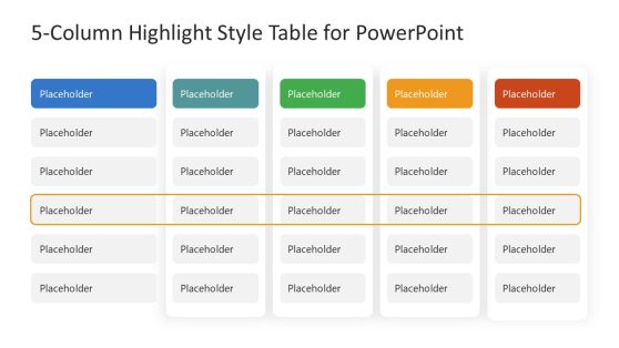 Column Highlight Style Presentation Table - SlideModel