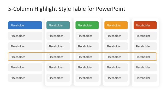 Column Highlight Style Presentation Table - SlideModel